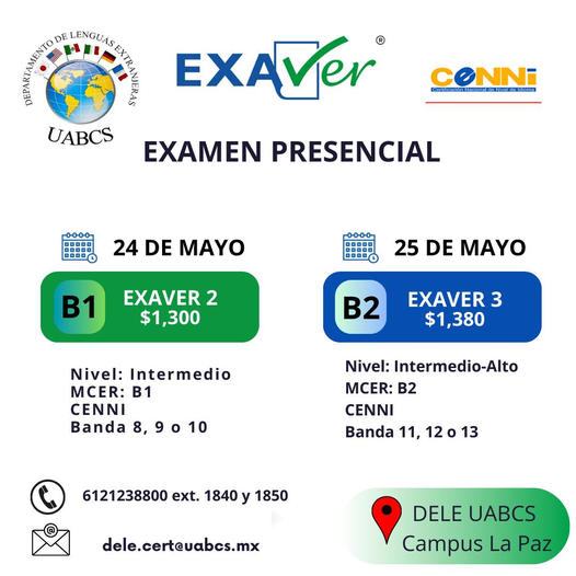 Examen EXAVER | Certificaciones Nacionales e Internacionales La Paz | Departamento de Lenguas ...